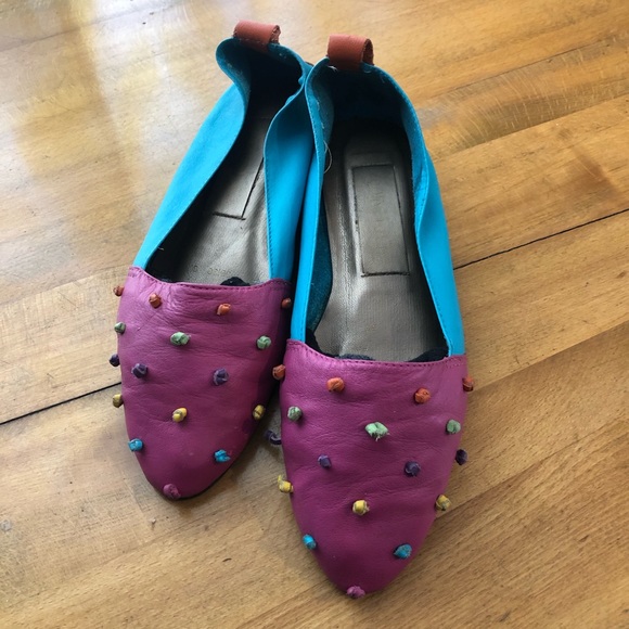 Shoes | Vintage Multi Colored Flats Size 5 | Poshmark